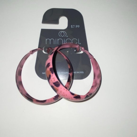 Minicci | Jewelry | Final Price Minicci Pink Leopard Print Earrings ...